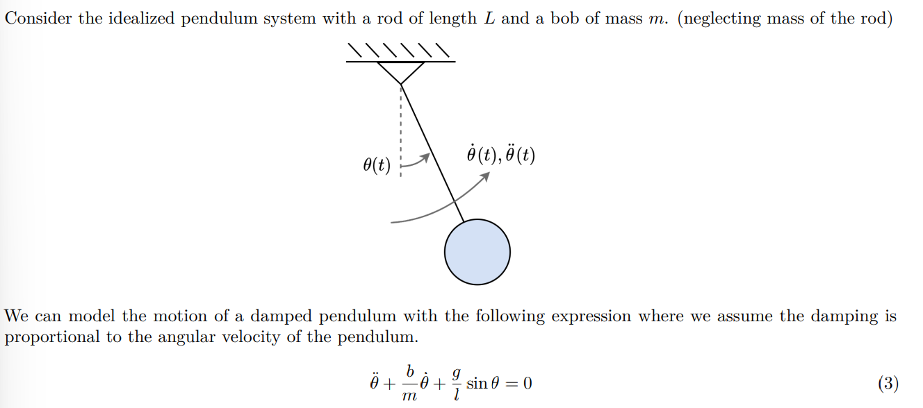Solved Damped Pendulum a) Use the small angle | Chegg.com