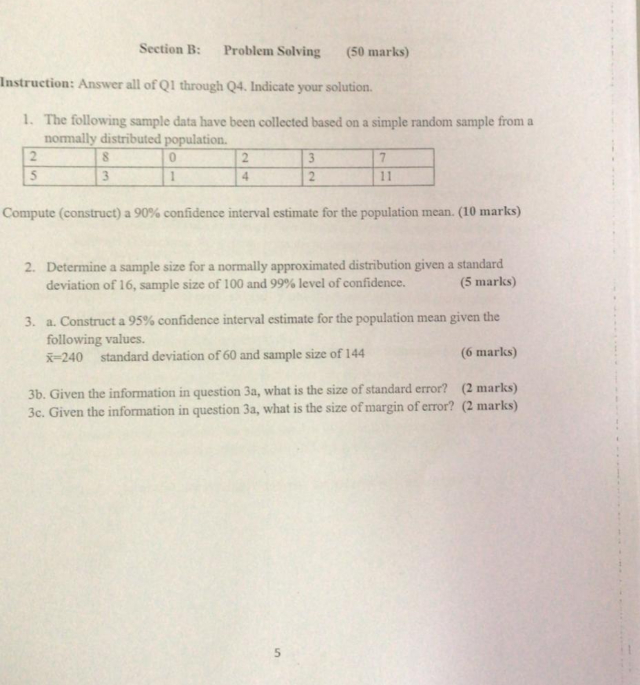 Solved Section B: Problem Solving (50 ﻿marks) ﻿Instruction: | Chegg.com