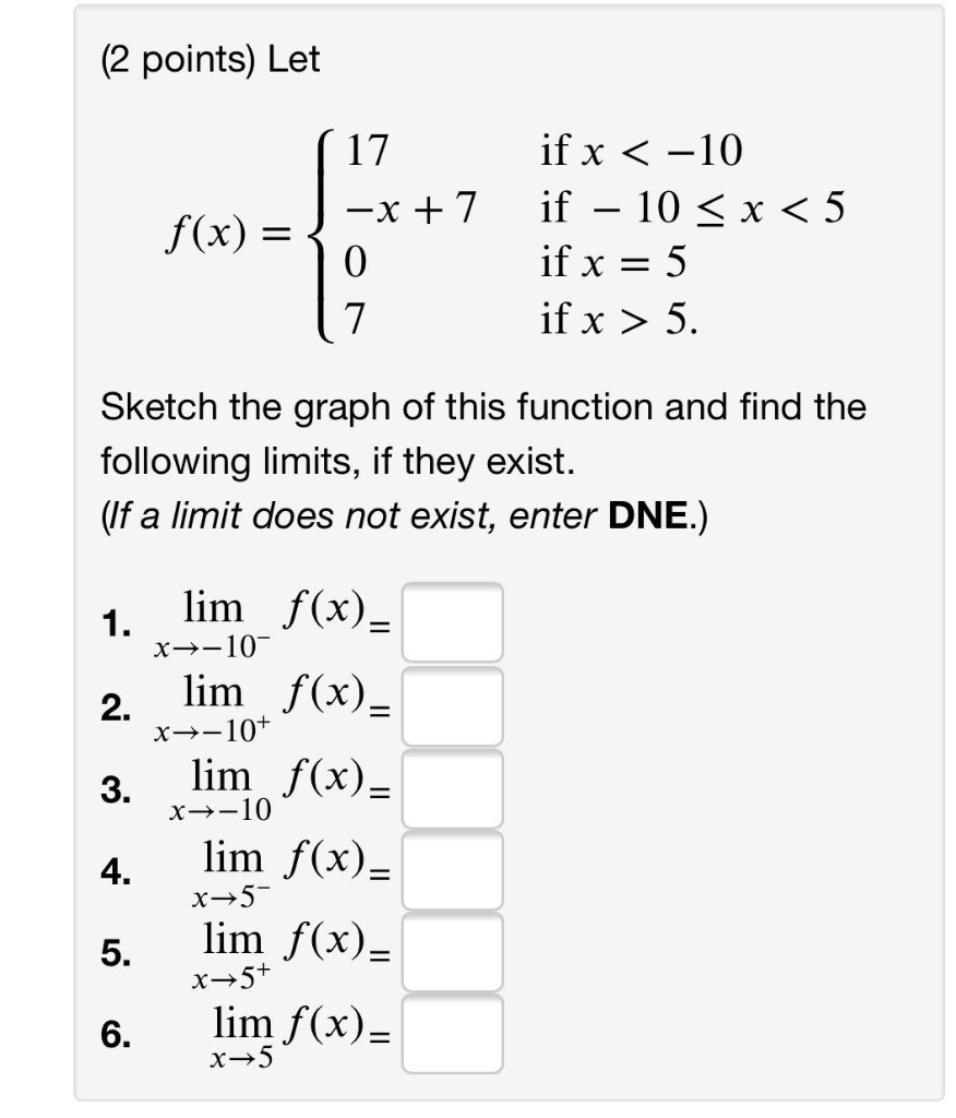 Solved (2 points) Let f(x) = 17 - x + 7 0 7 if x