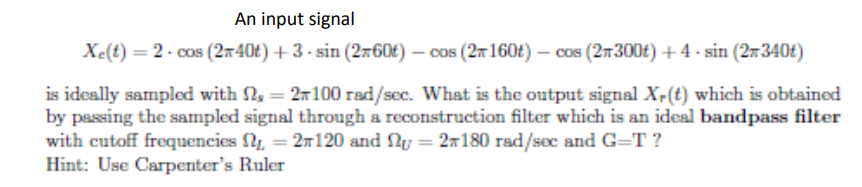 Solved An input signal | Chegg.com