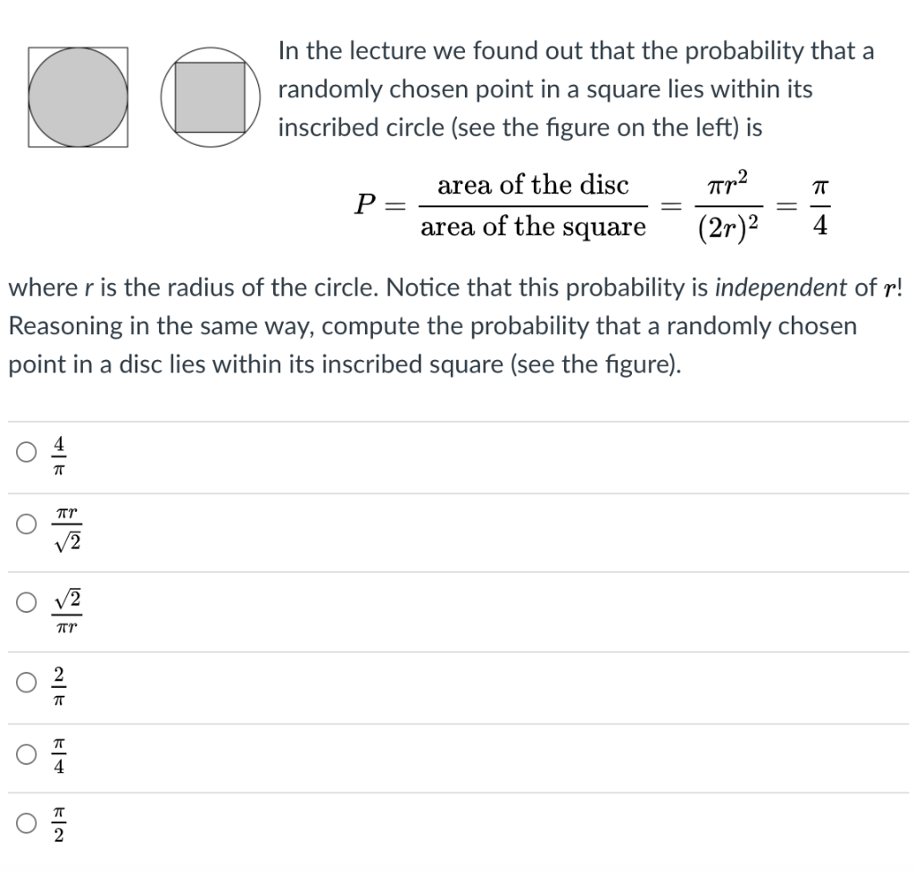 Solved O In the lecture we found out that the probability | Chegg.com