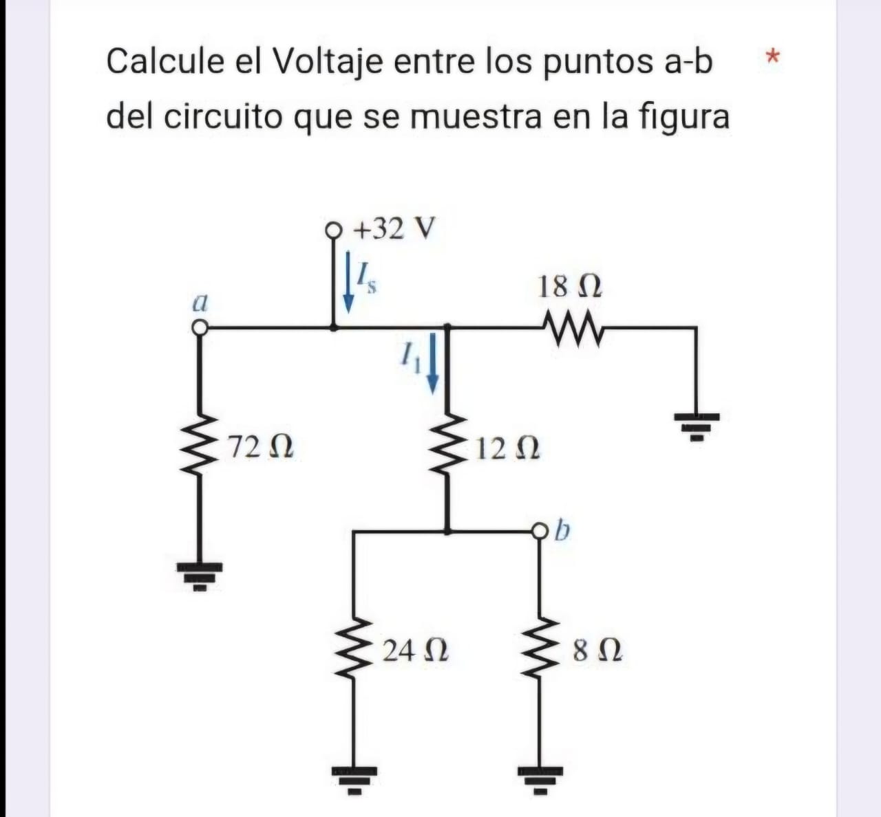 Solved Calcule el Voltaje entre los puntos a-bdel circuito | Chegg.com