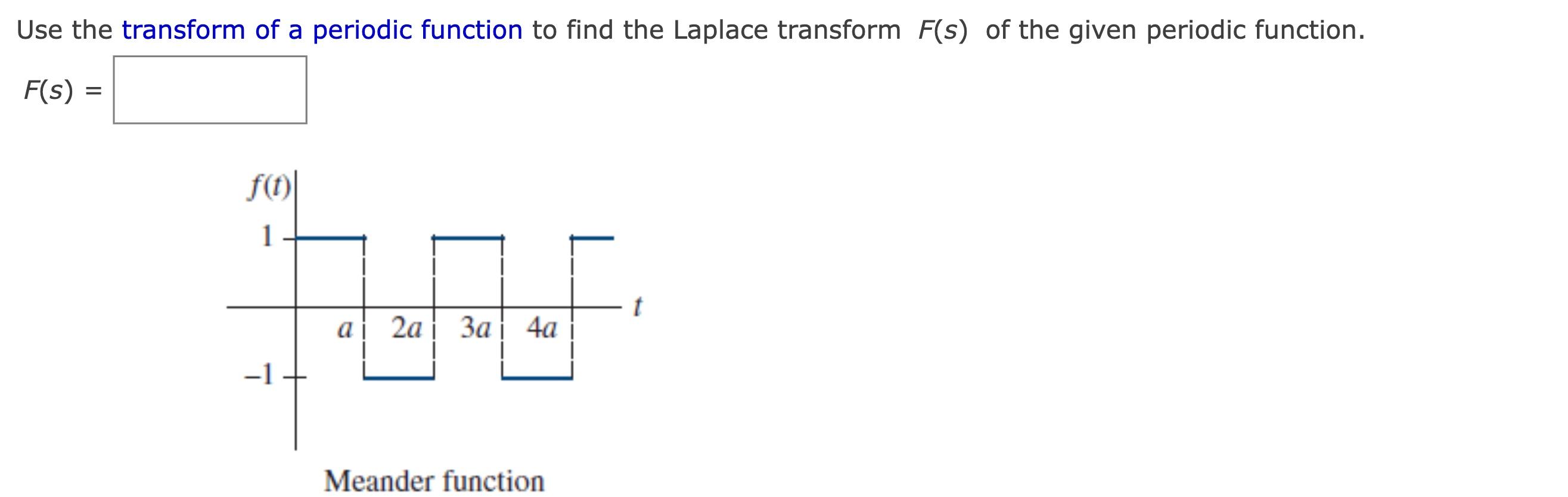 Solved Use the transform of a periodic function to find the | Chegg.com
