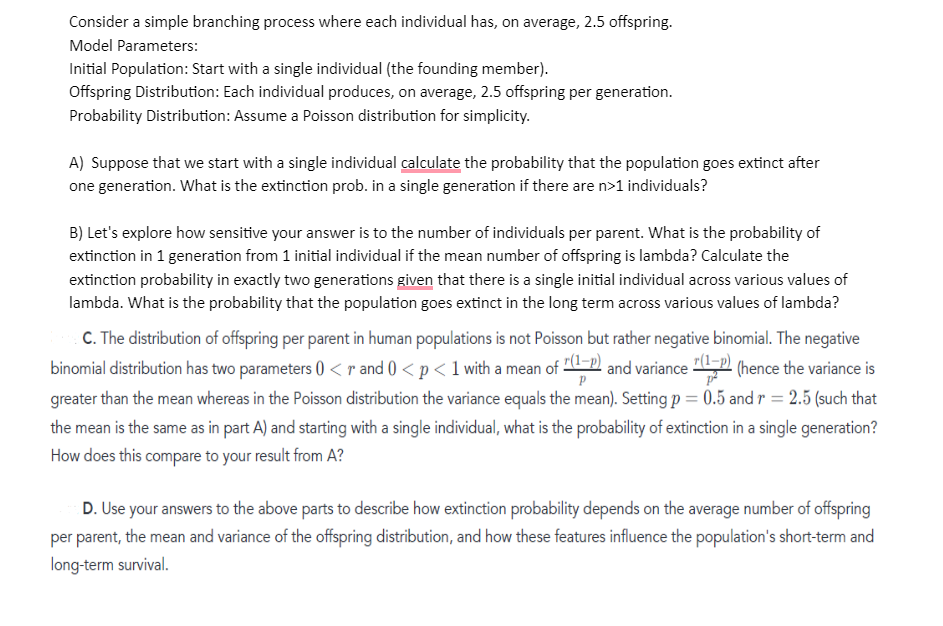Solved Consider a simple branching process where each | Chegg.com