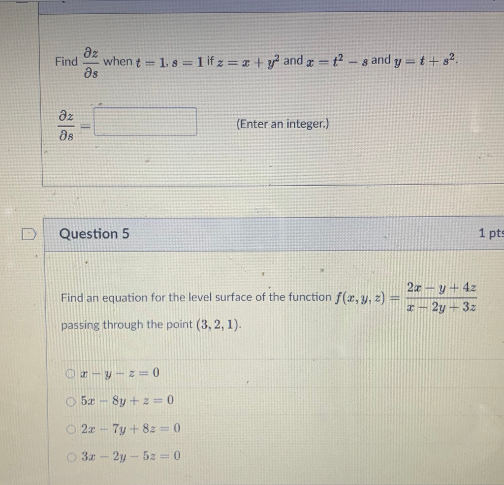 Solved Find an equation for the level surface of the | Chegg.com