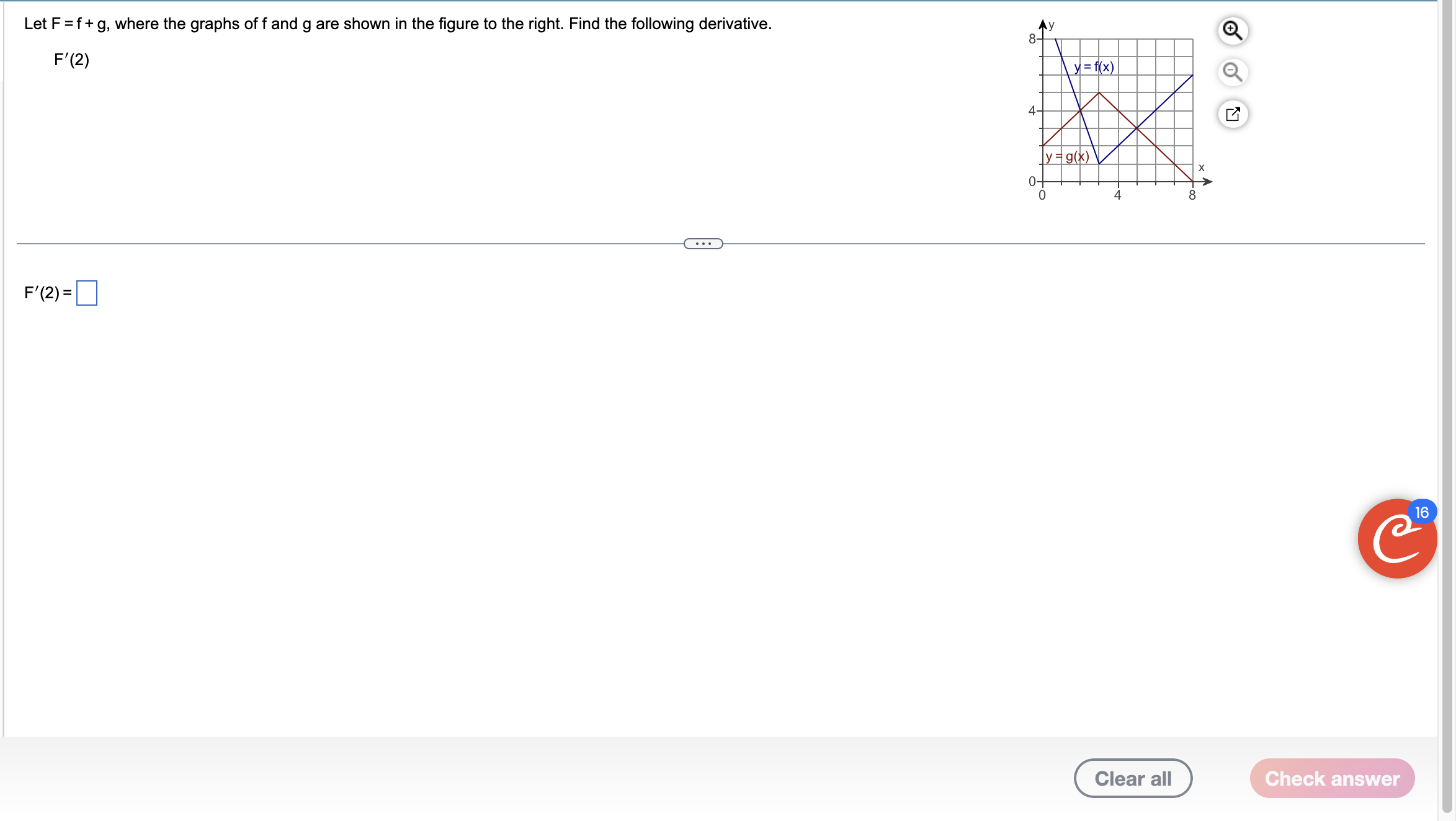 Solved Let F=f+g, ﻿where the graphs of f ﻿and g ﻿are shown | Chegg.com