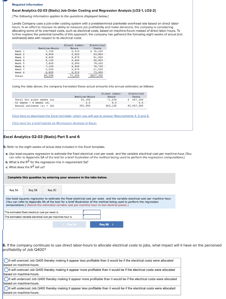 Solved All information given and can be transferred to excel | Chegg.com