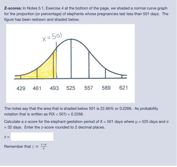 Solved Z-scores: In Notes 5.1, Exercise 4 at the bottom of | Chegg.com