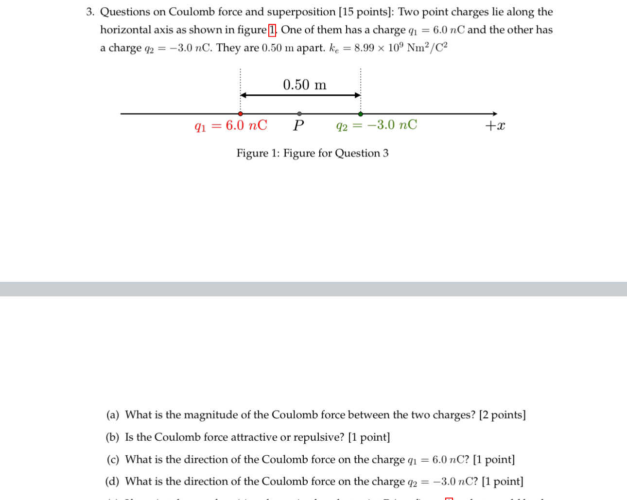 Solved Questions on Coulomb force and superposition [15 | Chegg.com