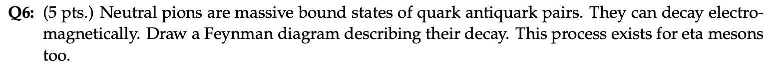 Solved Q6: (5 pts.) Neutral pions are massive bound states | Chegg.com