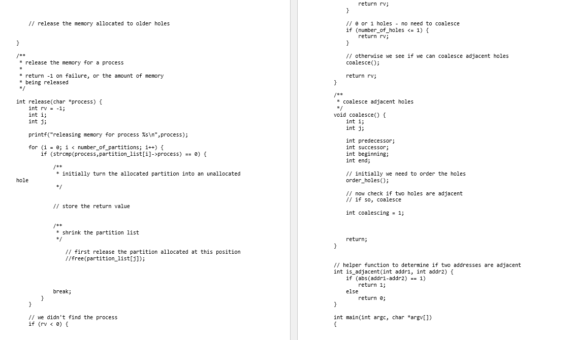 Solved The folder (Q1) contains a C program (allocator.c) | Chegg.com