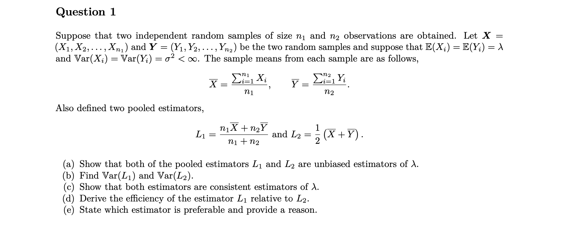Solved Suppose that two independent random samples of size | Chegg.com