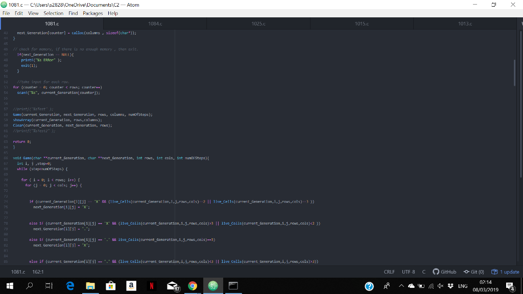 Hi, I get Runtime ERROR : Segmentation fault with my | Chegg.com