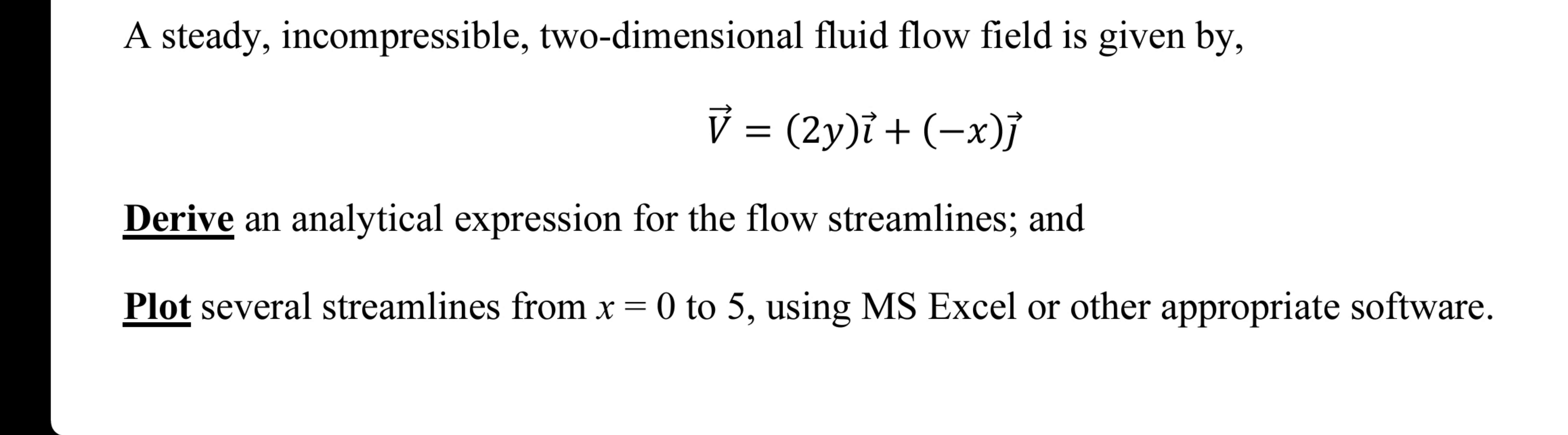Solved A steady, incompressible, two-dimensional fluid flow | Chegg.com