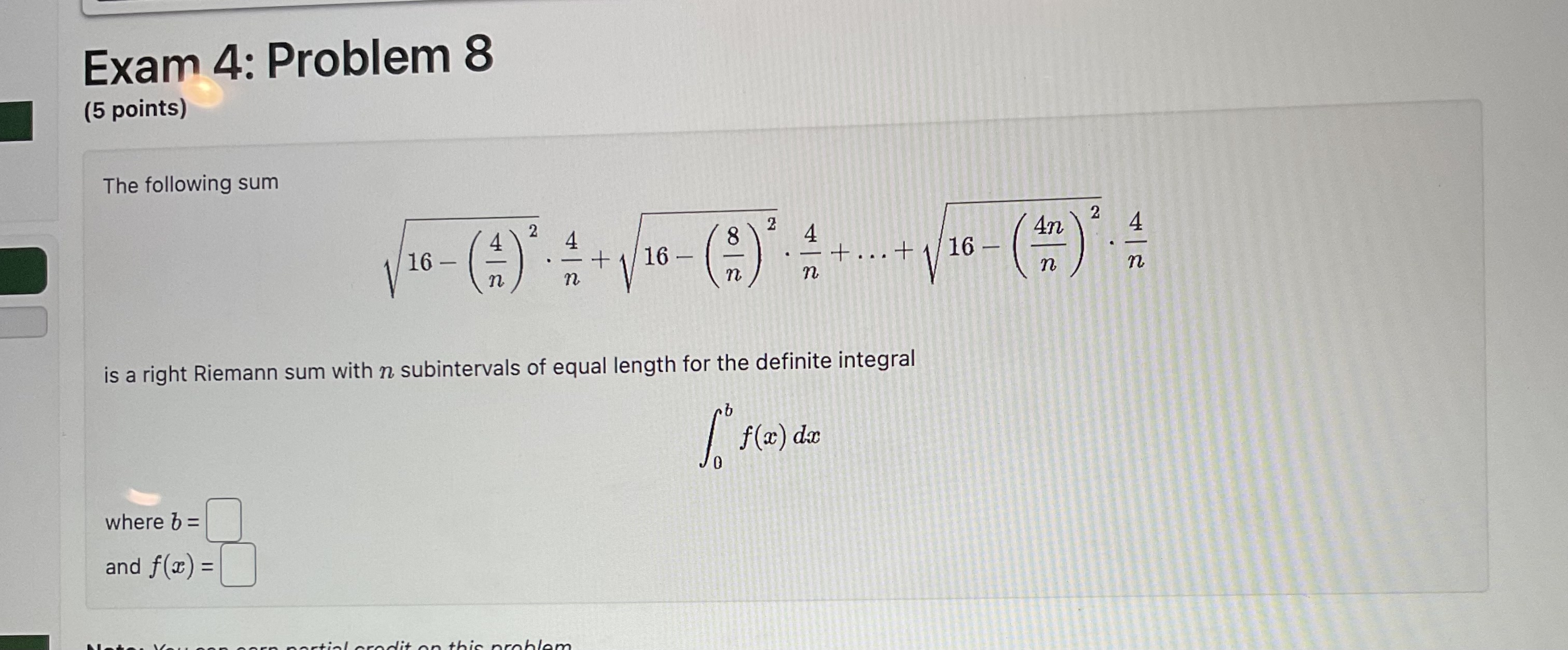 Solved The following sum | Chegg.com