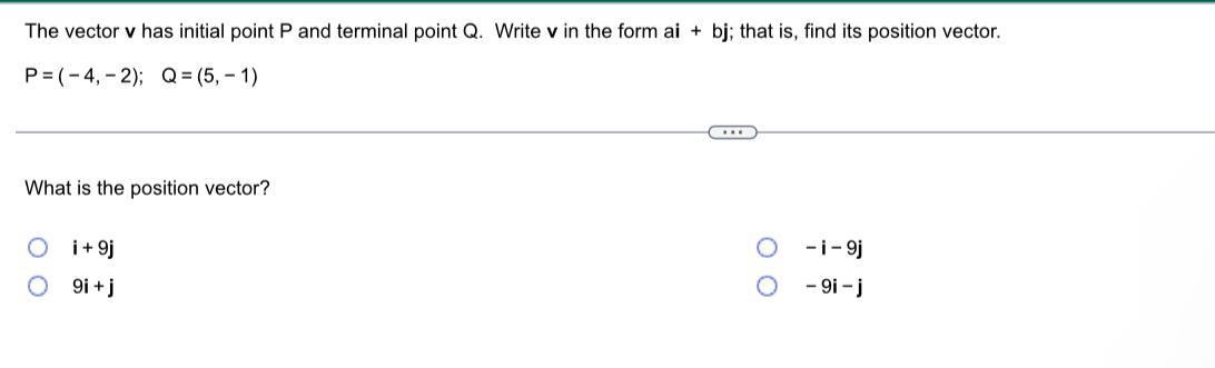 Solved The vector v has initial point P and terminal point | Chegg.com