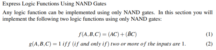 Solved Express Logic Functions Using NAND Gates Any logic | Chegg.com