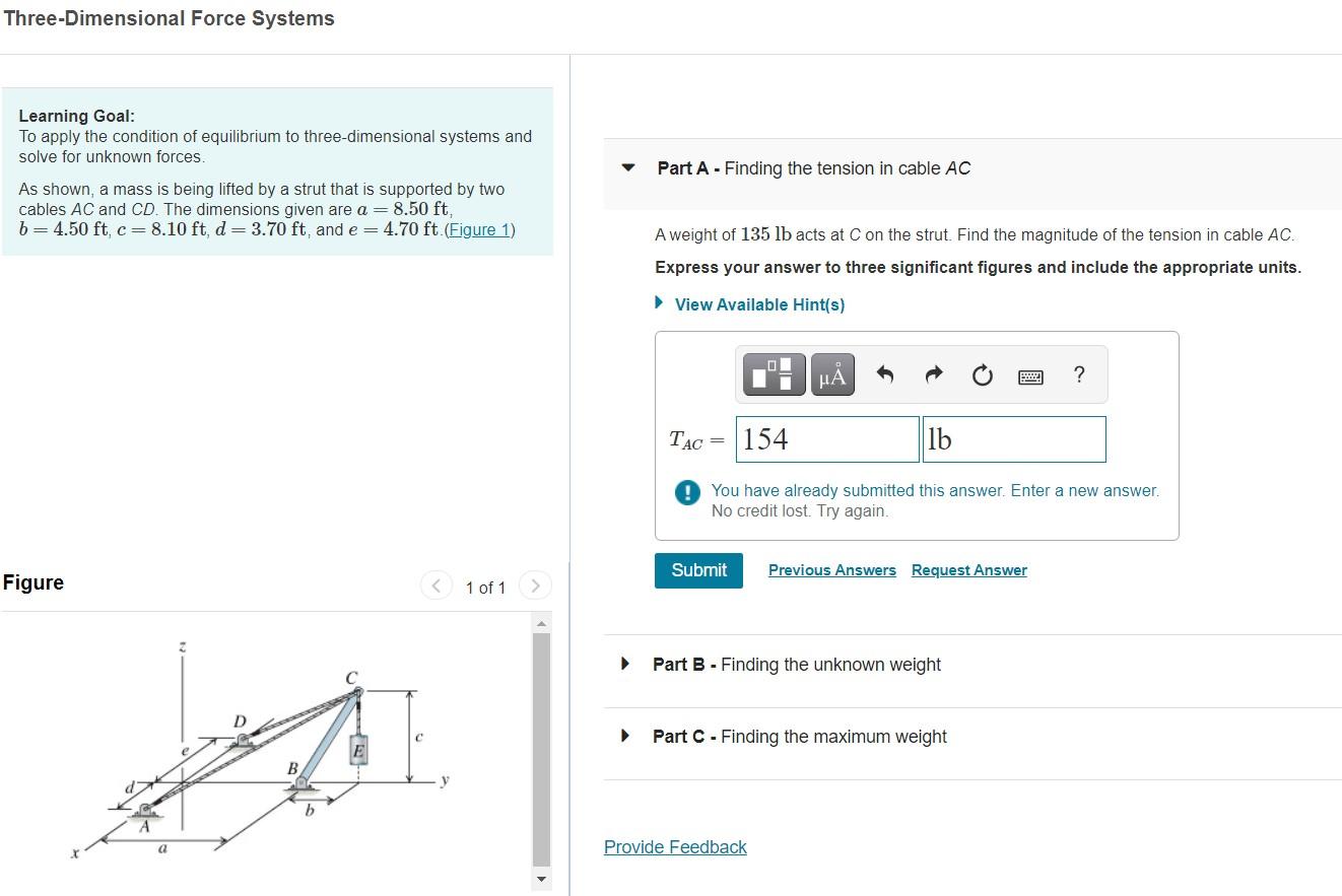 Solved Three-Dimensional Force Systems Learning Goal: To | Chegg.com