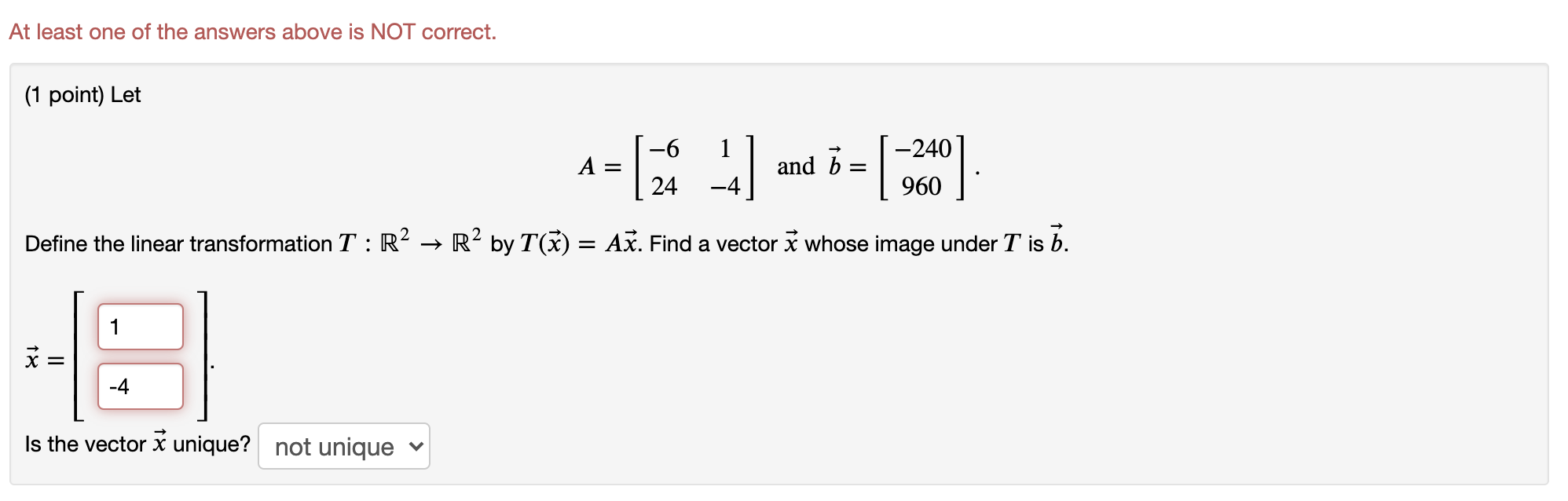 Solved At Least One Of The Answers Above Is Not Correct 1