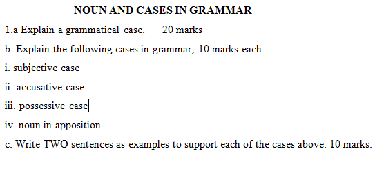 NOUN AND CASES IN GRAMMAR 1.a Explain a grammatical | Chegg.com