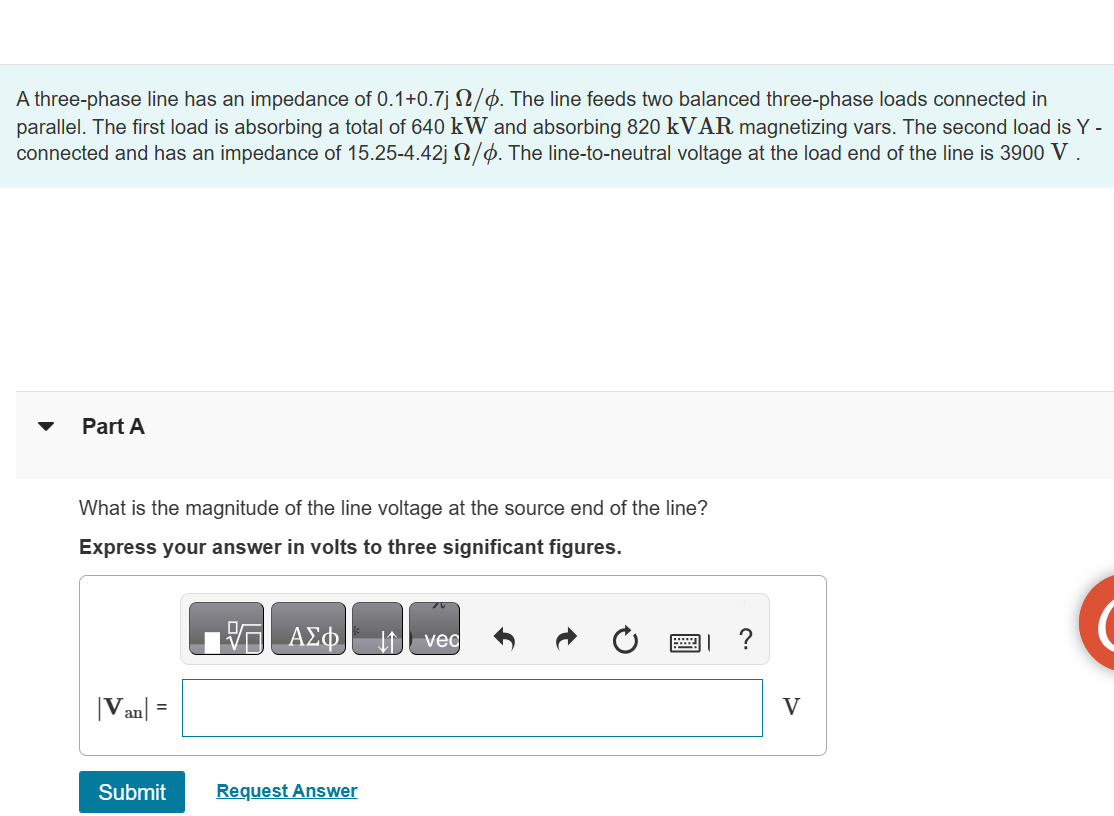Solved A three-phase line has an impedance of 0.1+0.7jΩ/ϕ. | Chegg.com