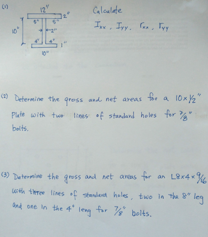 Solved (1) 12' Calculate Ixx, Iyy. Txx, Tyy 5" 5" 10" 2 10" | Chegg.com