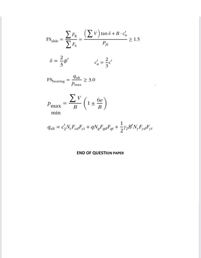 Solved Verify the stability of the retaining wall shown in | Chegg.com