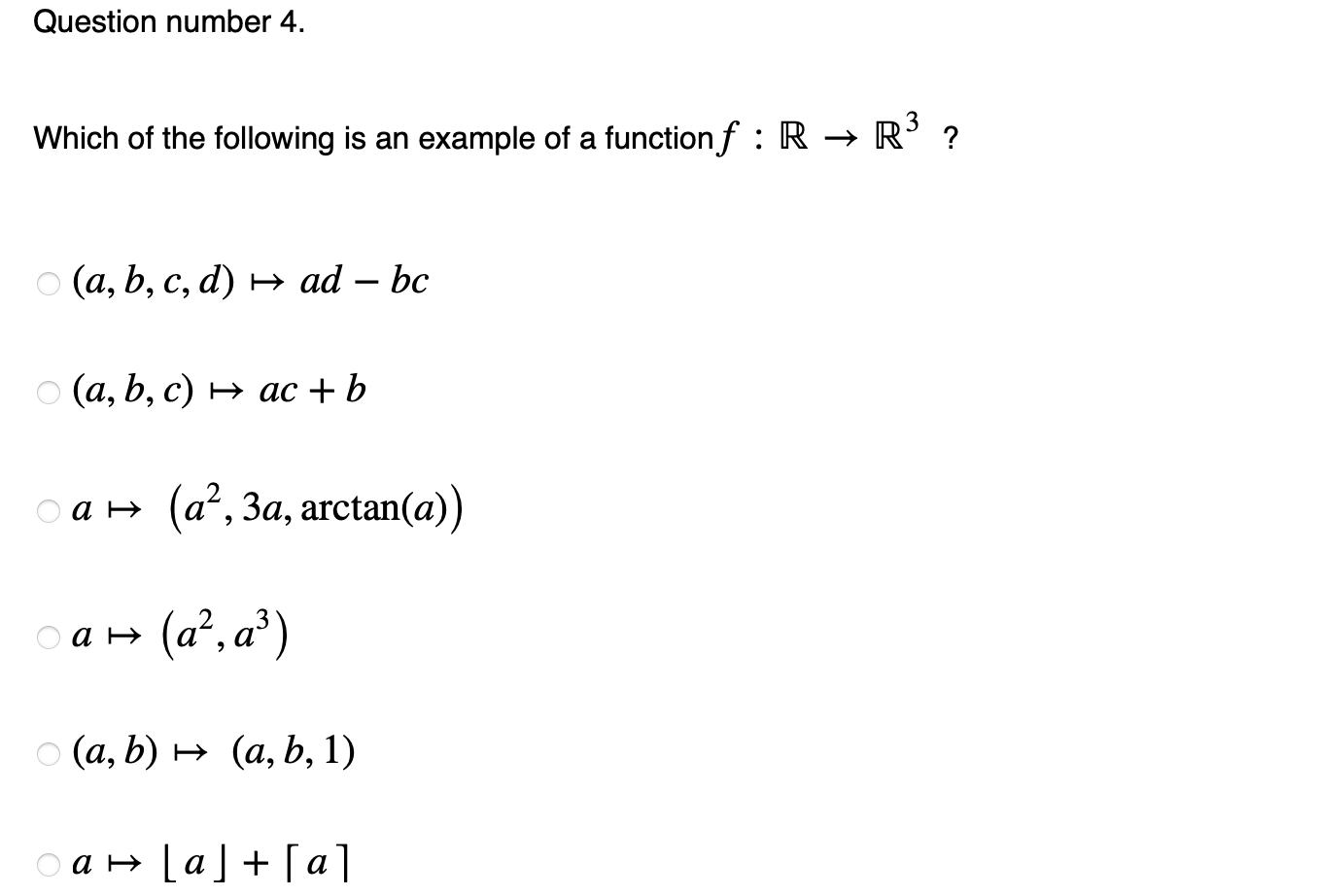 Solved Question number 4. Which of the following is an | Chegg.com