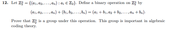 Solved Let Z2n={(a1,a2,dots,an):aiinZ2}. ﻿Define a binary | Chegg.com