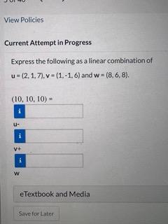 Solved Express the following as a linear combination of | Chegg.com