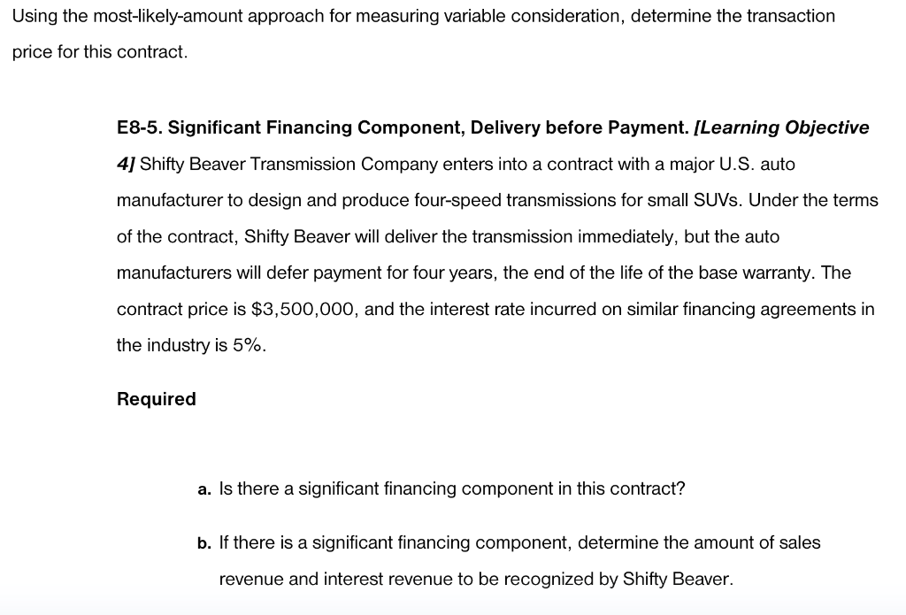 Solved Using the most-likely-amount approach for measuring | Chegg.com