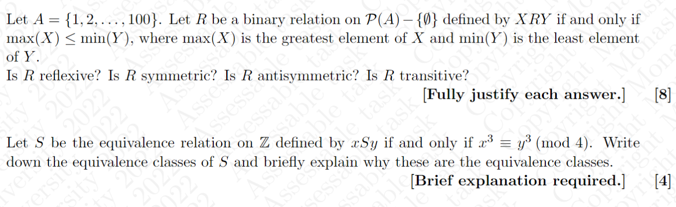 Solved Let A={1,2,…,100}. Let R be a binary relation on | Chegg.com