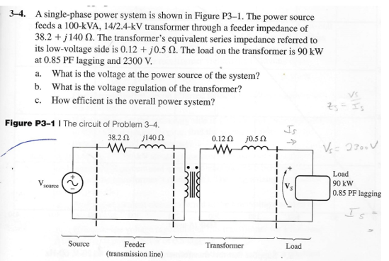 Solved 3-4. A single-phase power system is shown in Figure | Chegg.com