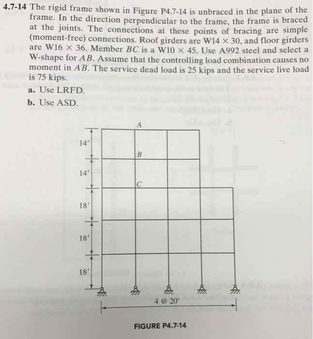 Solved 4.7-14 The rigid frame shown in Figure P4.7-14 is | Chegg.com