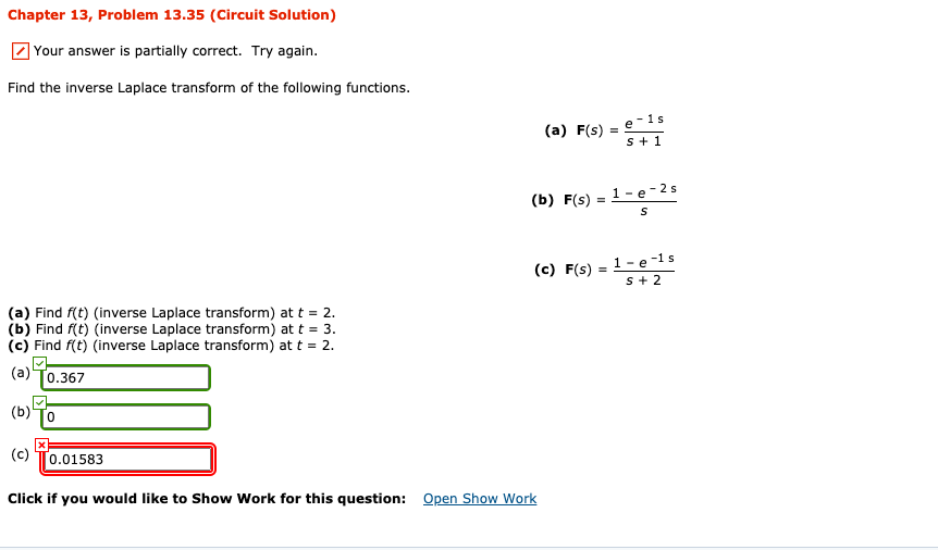 Solved Chapter 13, Problem 13.35 (Circuit Solution) ] Your | Chegg.com