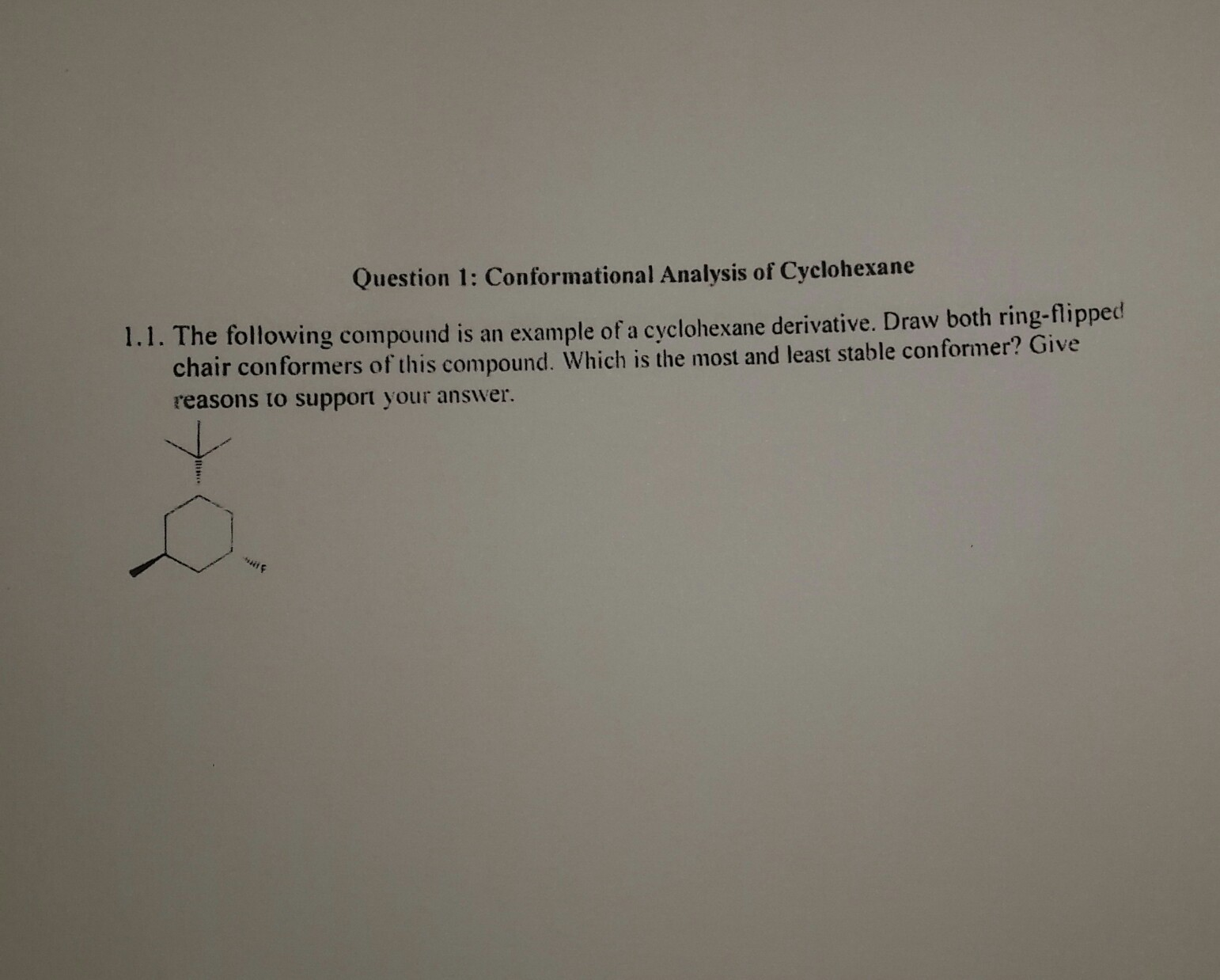 Solved Question 1: Conformational Analysis of Cyclohexane he | Chegg.com