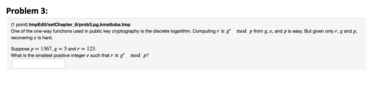 Solved Problem 3: (1 point) | Chegg.com