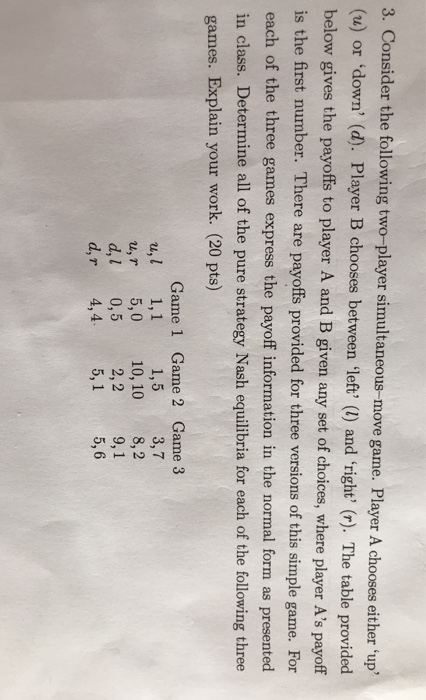 Solved 3. Consider the following two-player | Chegg.com