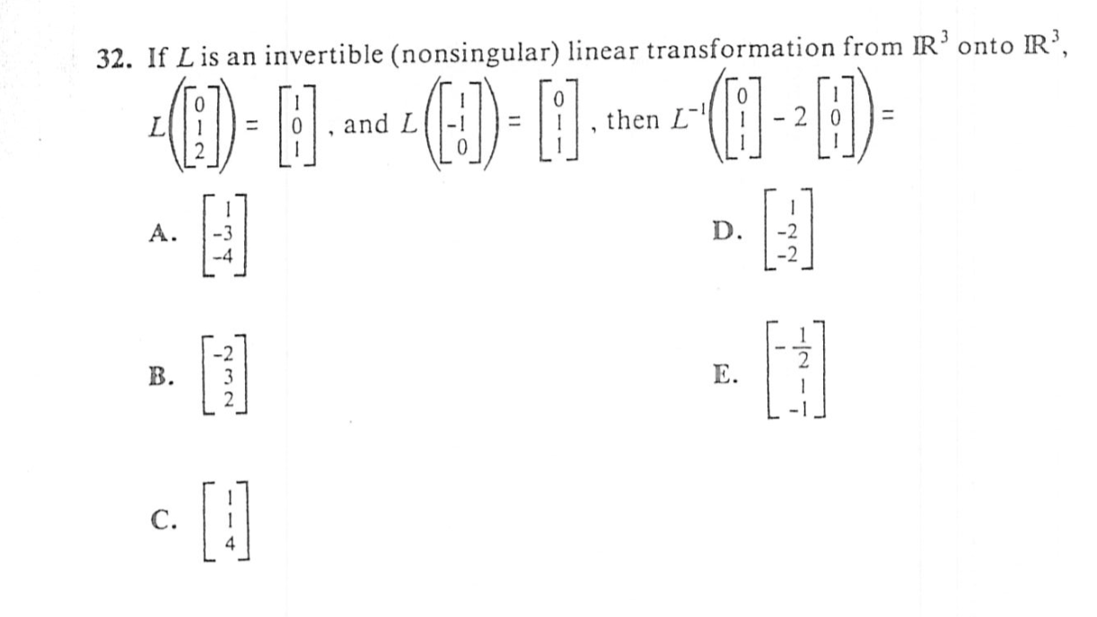 Solved 32. If L is an invertible (nonsingular) linear | Chegg.com