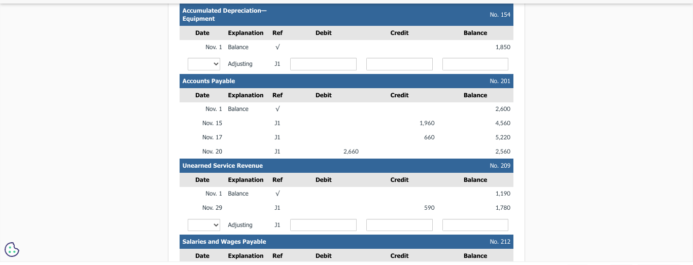 Solved Post to the ledger accounts. Use J1 for the posting | Chegg.com