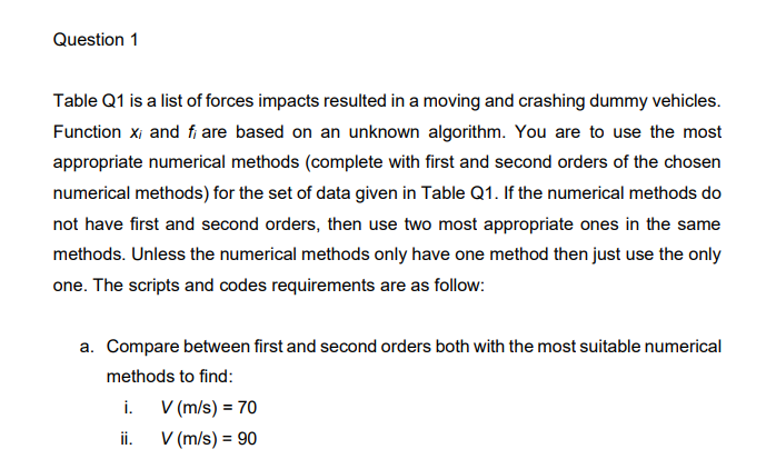 Solve it using root finding, interpolation methods, | Chegg.com