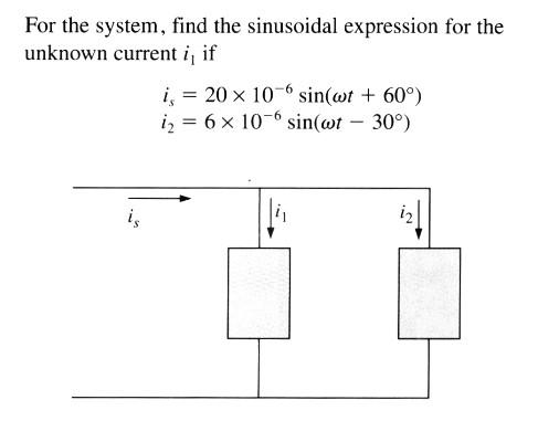 Solved For the system, find the sinusoidal expression for | Chegg.com