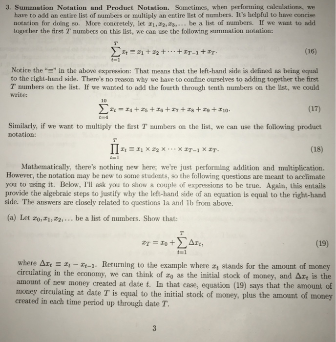 Solved 3. Summation Notation and Product Notation. | Chegg.com