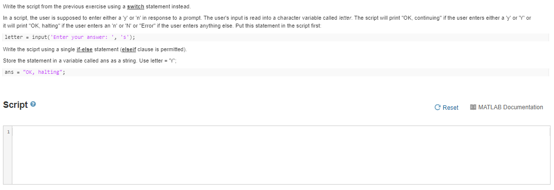 Solved In a script, the user is supposed to enter either a | Chegg.com