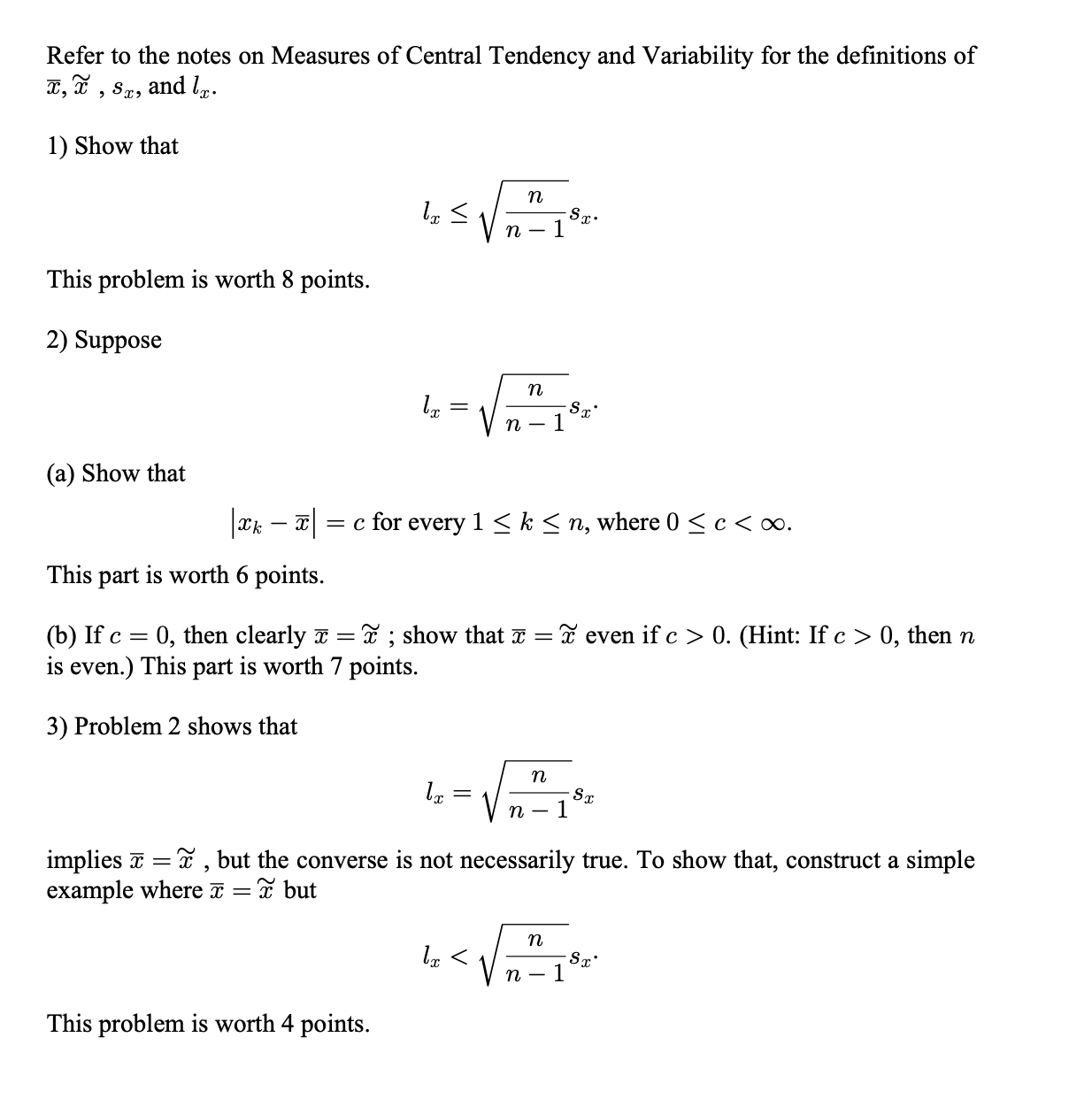 Solved Refer to the notes on Measures of Central Tendency | Chegg.com