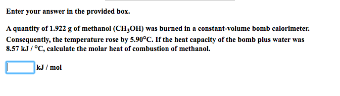 Solved Enter your answer in the provided box. A quantity of | Chegg.com