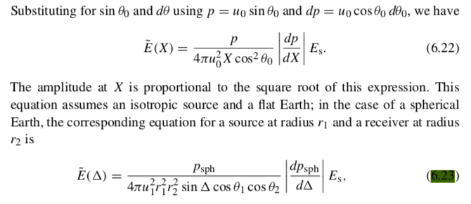 Derive equation (6.23), the geometrical spreading | Chegg.com