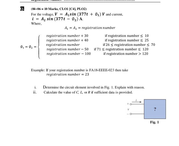 Solved 0. (04+06 = 10 Marks, CLO1 [C4), PLO2) For the | Chegg.com