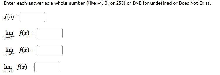 Solved Enter each answer as a whole number (like −4,0, or | Chegg.com
