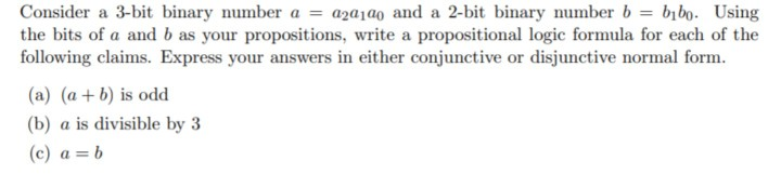 Consider a 3-bit binary number a = 12000 and a 2-bit | Chegg.com